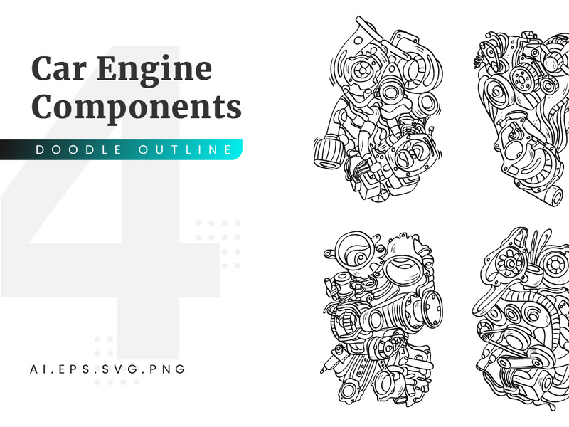 Car Engine Components doodle by Twiri ~ EpicPxls