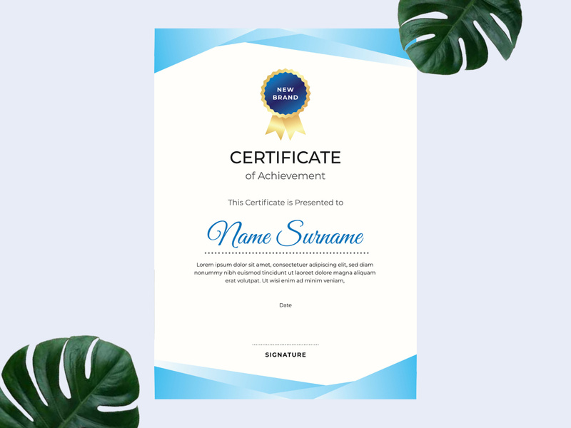 Modern certificate design template by Panen Creative ~ EpicPxls