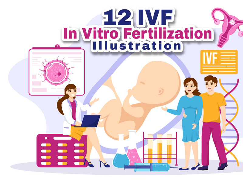 12 IVF or In Vitro Fertilization Illustration by denayuneep ~ EpicPxls