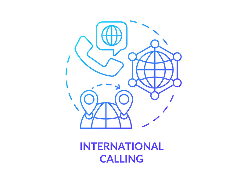 International calling blue gradient concept icon by bsd ~ EpicPxls