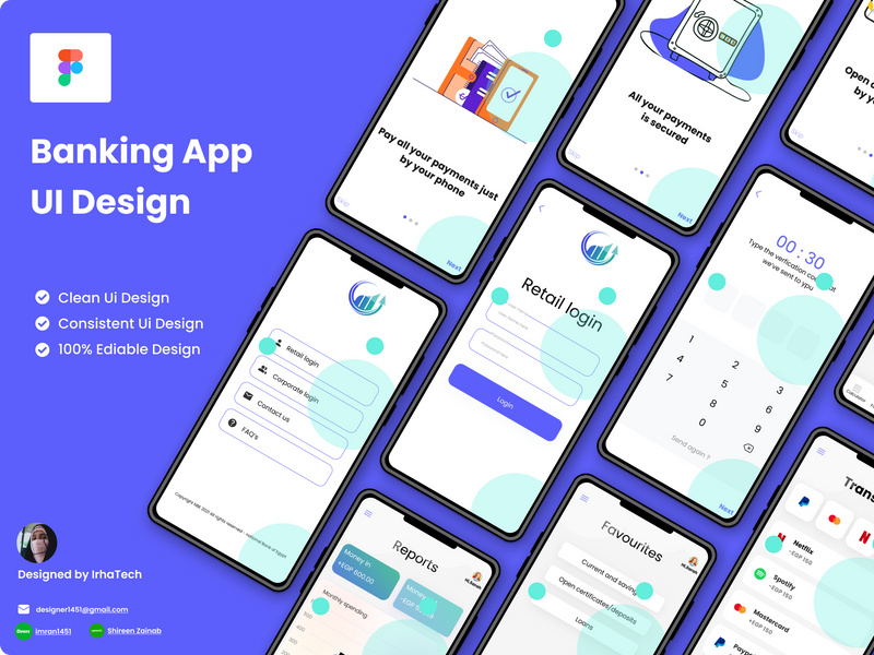 Banking App UI Design by Shireen Zainab ~ EpicPxls