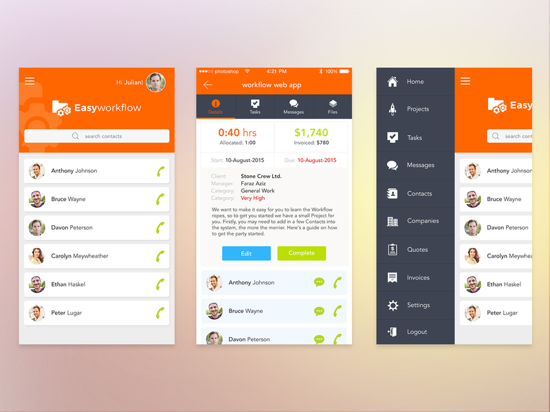 Workflow UI Free PSD by Faraz Aziz ~ EpicPxls
