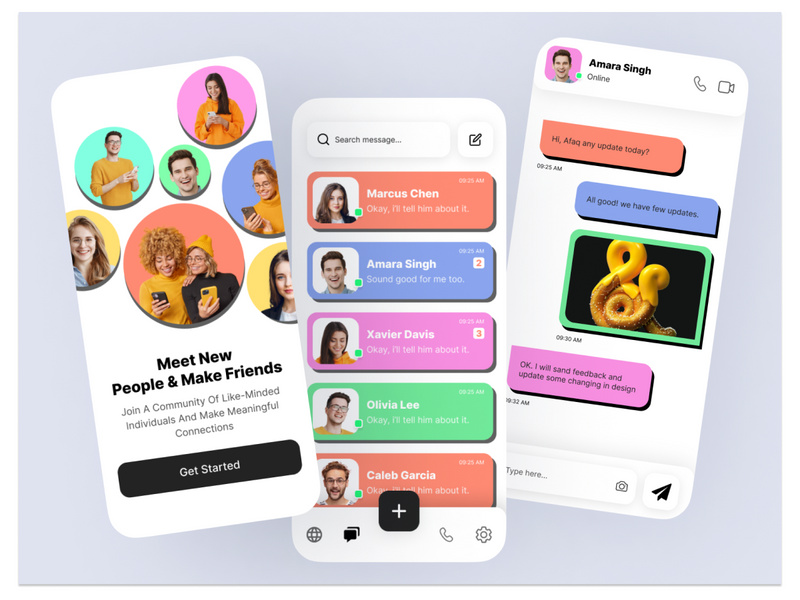 Chating App design in new trends by Afaq Jamil ~ EpicPxls