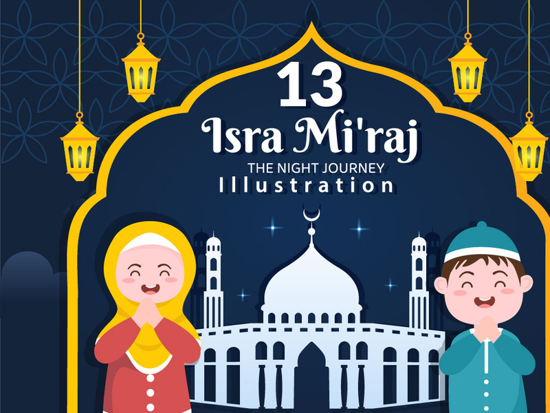 13 Happy Isra Miraj Illustration by denayuneep ~ EpicPxls