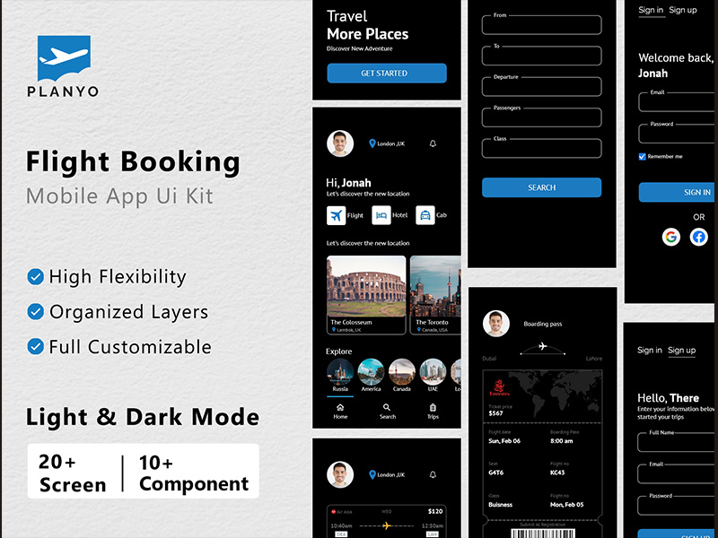 Flight Booking Mobile UI Design by LogicRays Technologies ~ EpicPxls