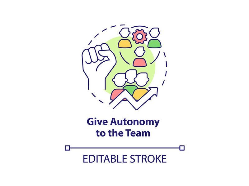 Give autonomy to team concept icon by bsd studio ~ EpicPxls