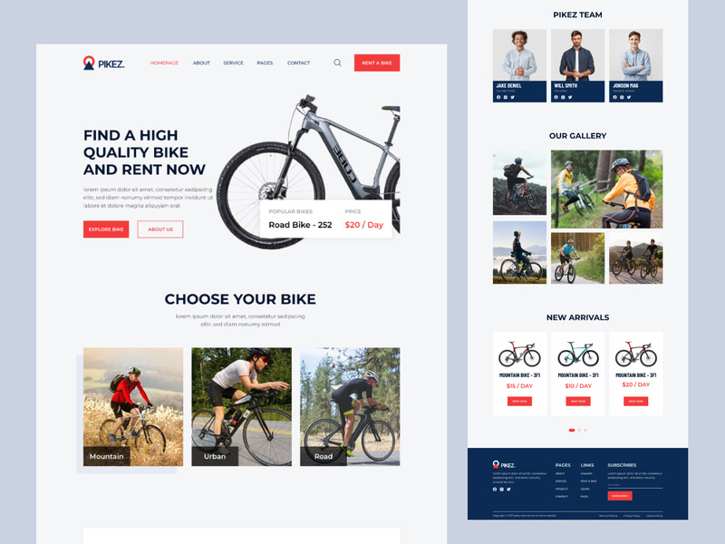Bike Rental Website Design by Mejbah ~ EpicPxls