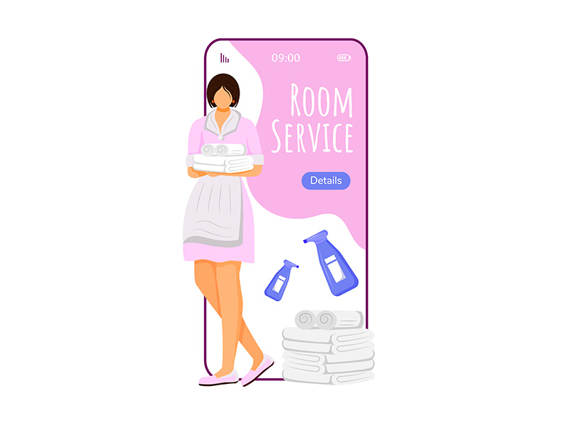 Room service cartoon smartphone vector app screen by The ~ EpicPxls