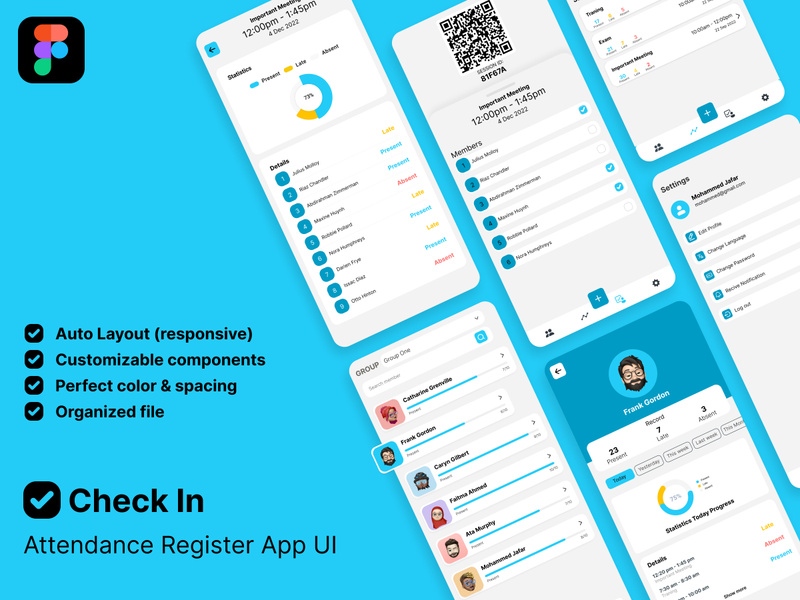 Attendance register app concept by Blacklights Lab ~ EpicPxls