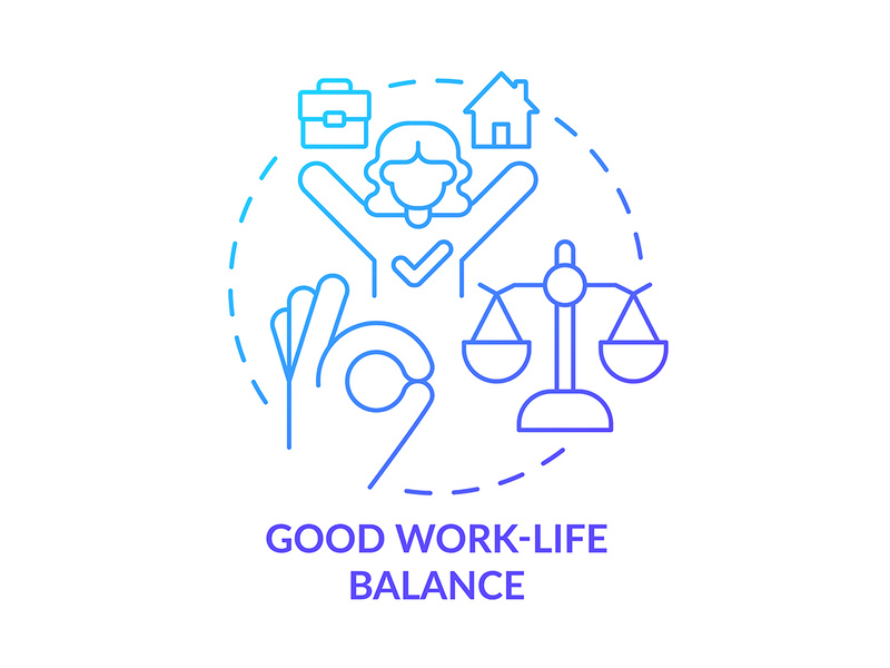 Good work-life balance blue gradient concept icon by bsd ~ EpicPxls