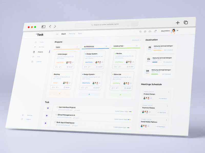 Task Management Dashboard UI Design by Iammohin ~ EpicPxls
