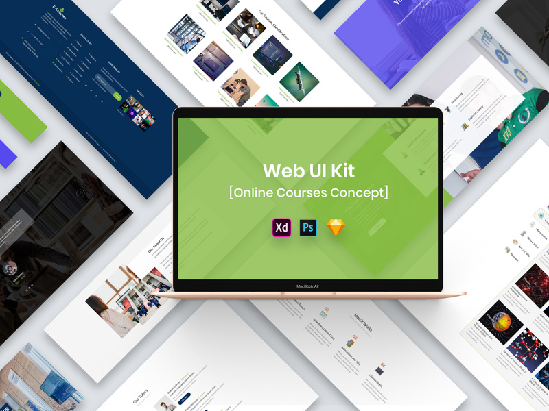 Online Courses Web UI Kit-02 by 3djagan ~ EpicPxls