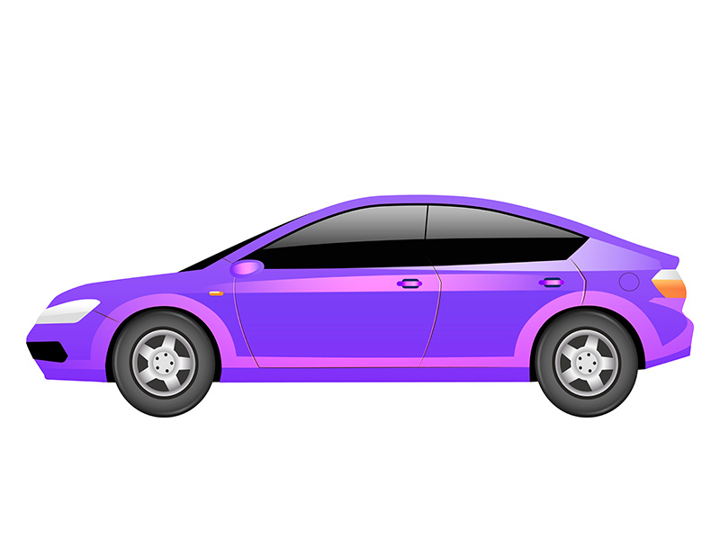 Purple sedan cartoon vector illustration by The Img ~ EpicPxls