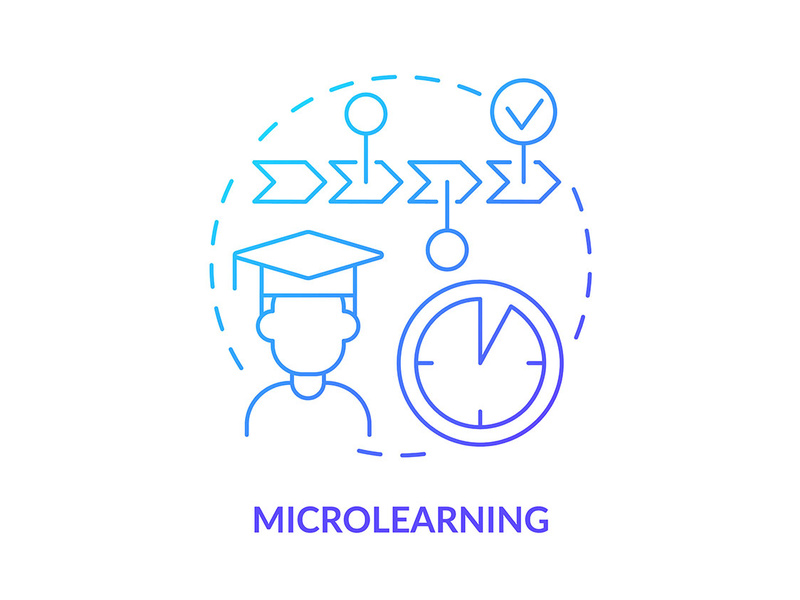 Microlearning blue gradient concept icon by bsd studio ~ EpicPxls