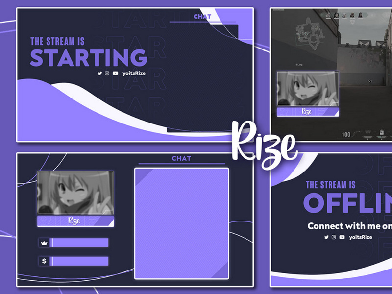 Stream Overlay Template - Free Download by Rize ~ EpicPxls