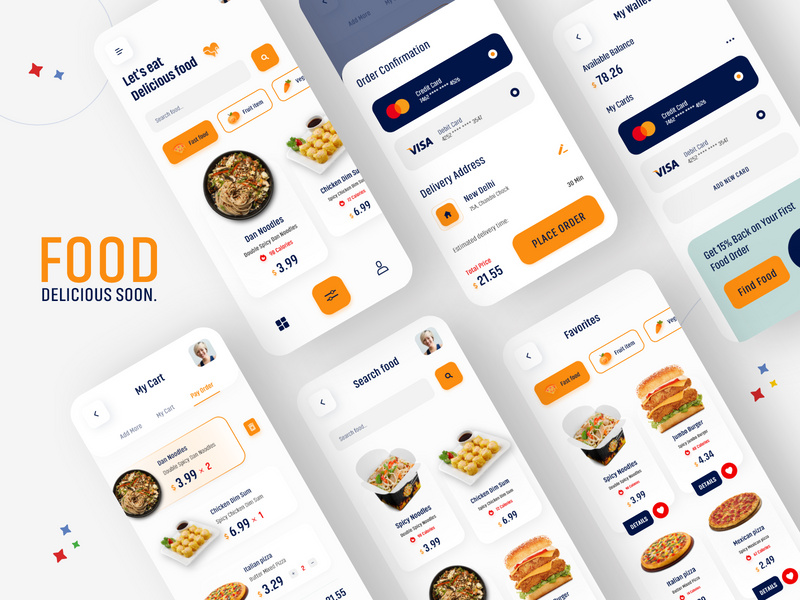 Food App UI Kits - Light by uiuxgt ~ EpicPxls