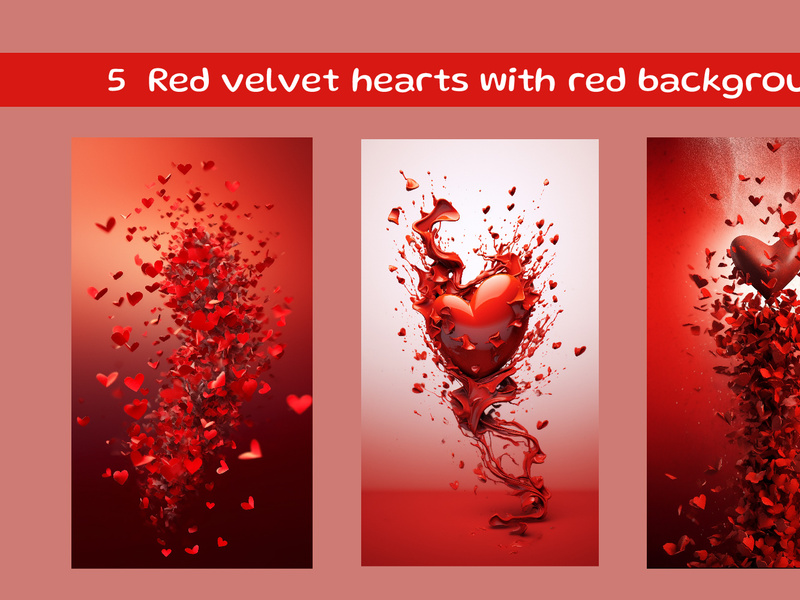 Red velvet hearts with red background by Samiraas8891 ~ EpicPxls