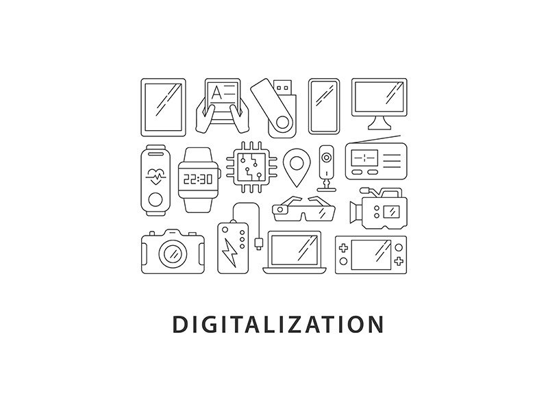Digitalization abstract linear concept layout with headline ~ EpicPxls