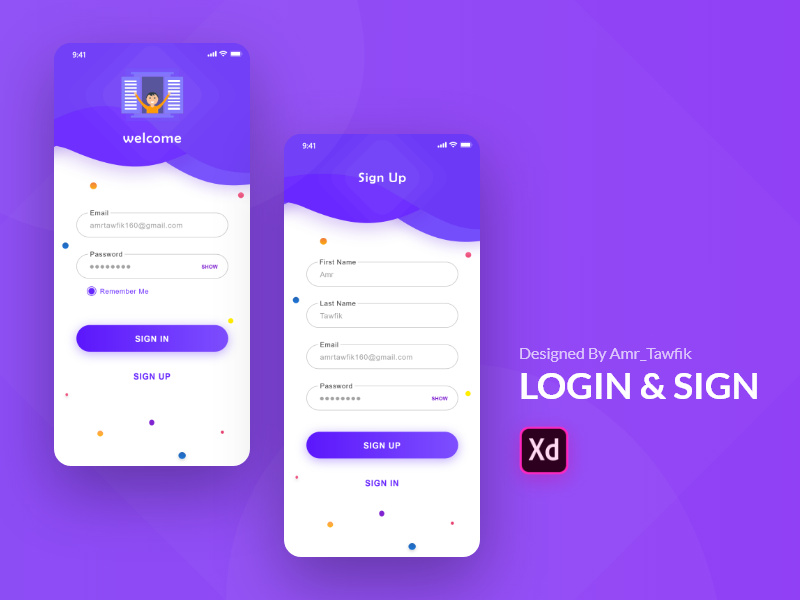 Login & Sign up Page by Amr Tawfik ~ EpicPxls