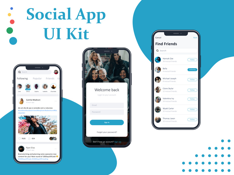 Social iOS App UI by Design By Dron ~ EpicPxls