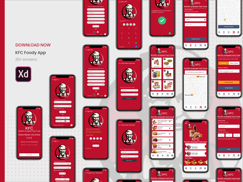 KFC Foody App Concept by Enura UIs ~ EpicPxls
