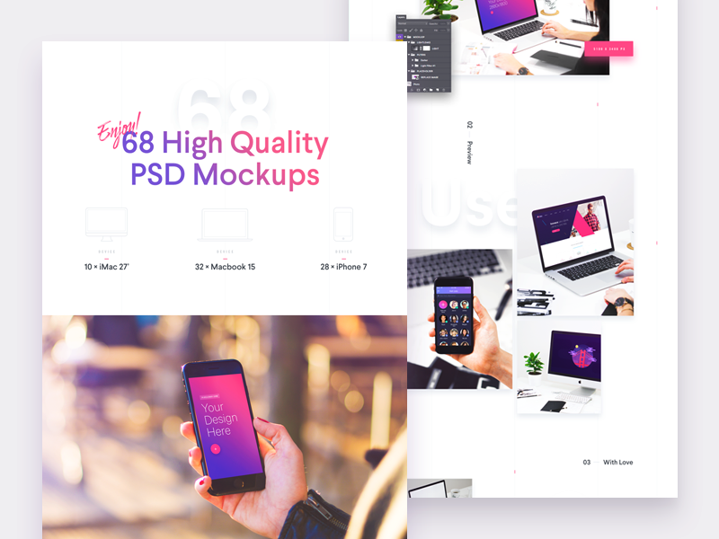 High Quality PSD Mockups by Pierre Borodin ~ EpicPxls