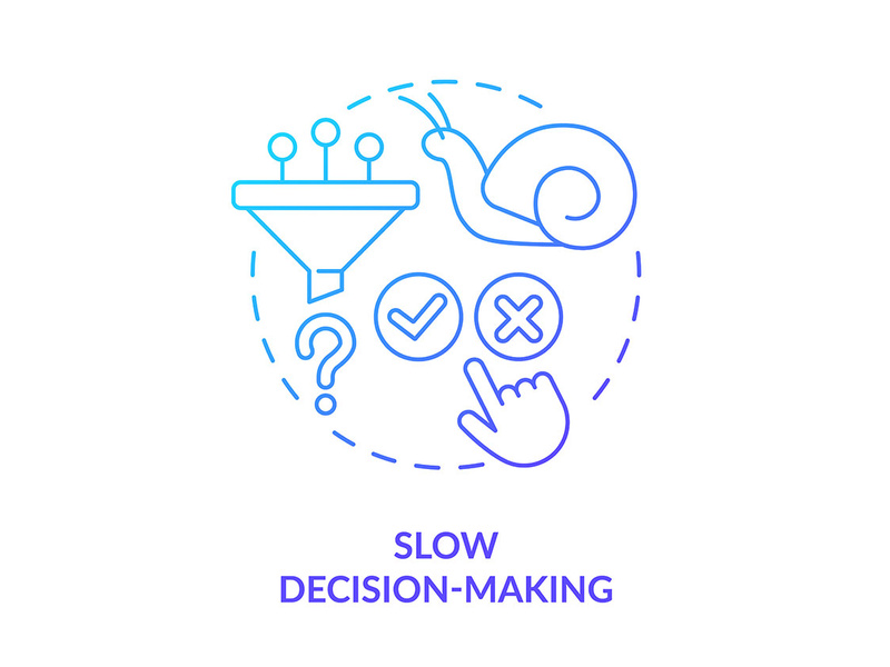 Slow decision-making blue gradient concept icon by bsd ~ EpicPxls