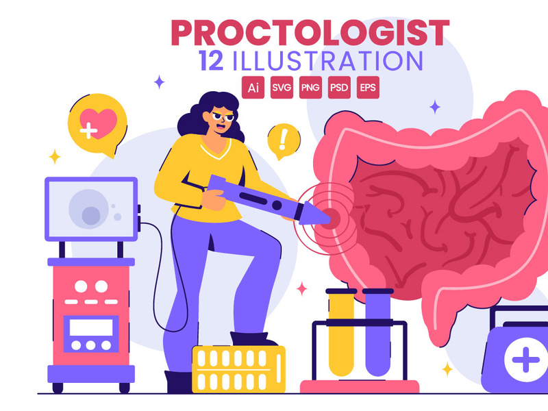 12 Proctologist or Colonoscopy Procedure Illustration by ~ EpicPxls