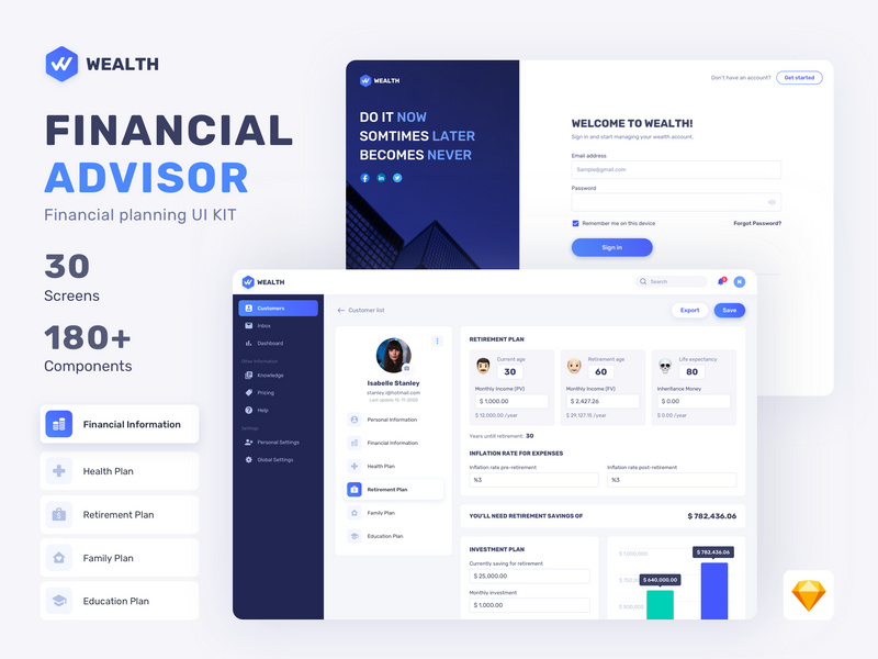 Wealth - Financial Web UI Kit by Prunapat ~ EpicPxls