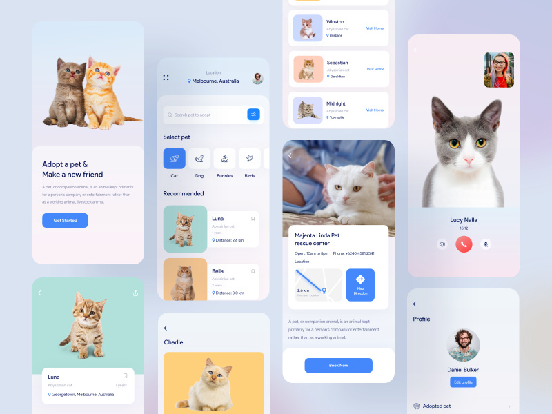 Pet Adoption Mobile Application Design (light version) by ~ EpicPxls