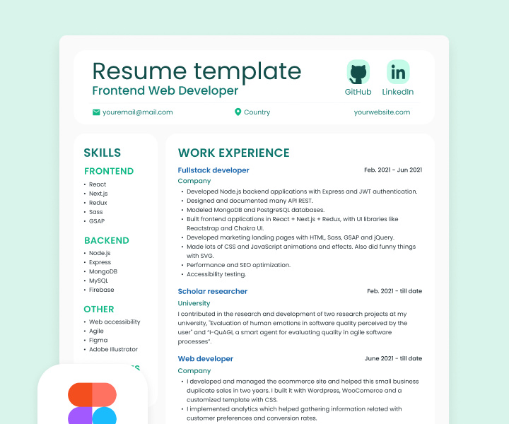 Resume Figma template by Lucas 🌵 ~ EpicPxls