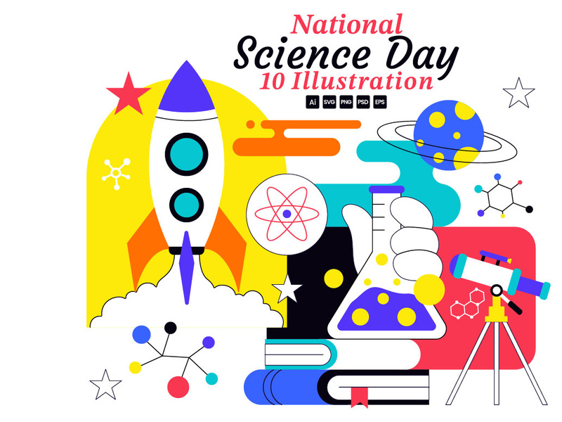 10 National Science Day Illustration by denayuneep ~ EpicPxls