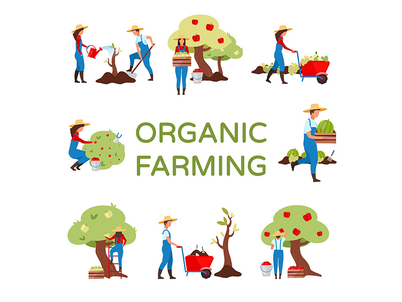 Organic farming flat vector concept illustration by The Img ~ EpicPxls