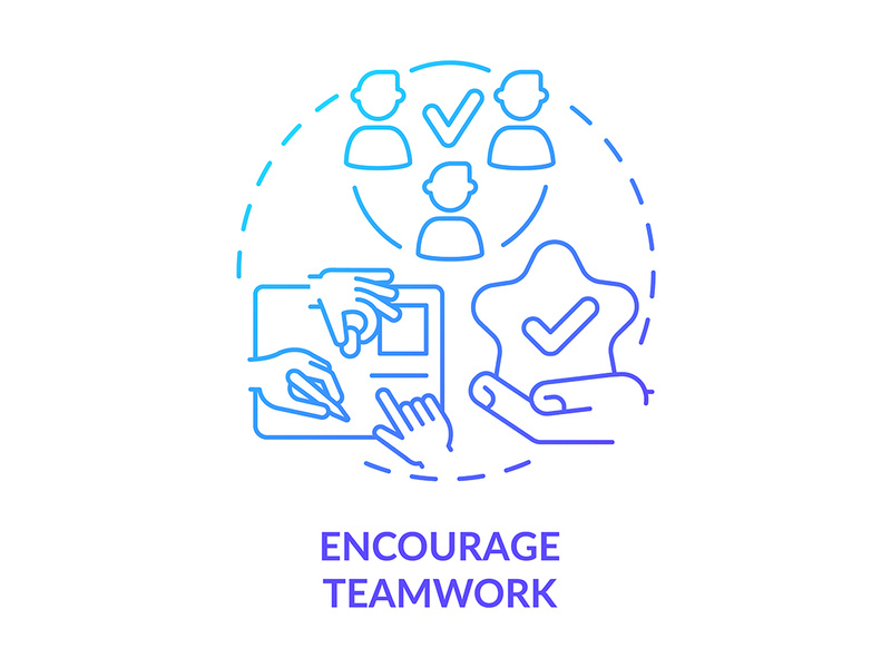 Encourage teamwork blue gradient concept icon by bsd studio ~ EpicPxls