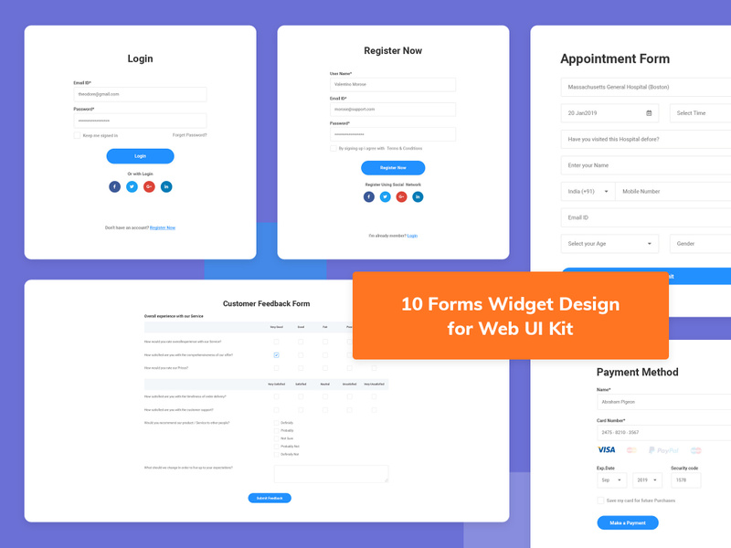 10 Forms Widget Design for Web-UI Kit by 3djagan ~ EpicPxls