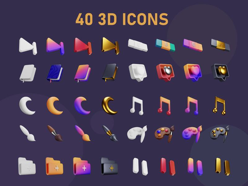 3D Interface rendering Icons by Gold_Finch_Studio ~ EpicPxls