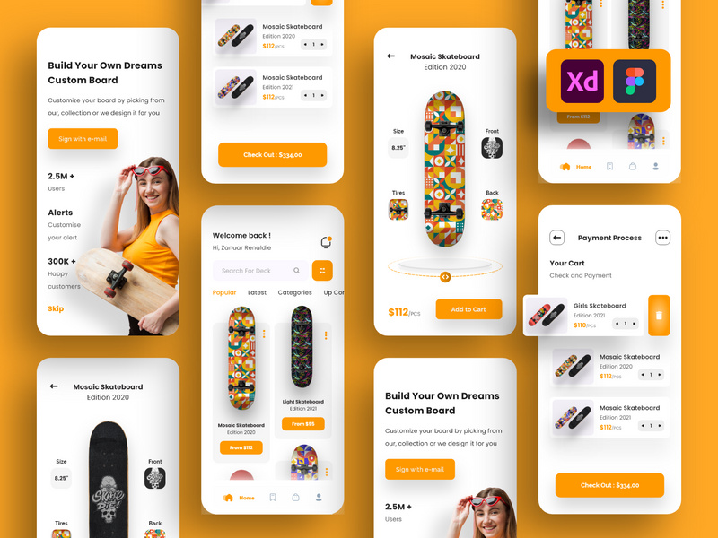 Skateboard Store App Design by Infinity_Labs ~ EpicPxls