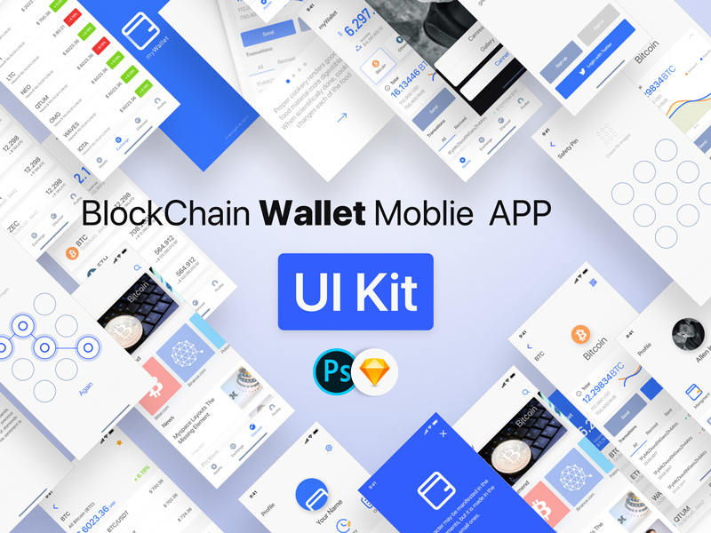 Blockchain Wallet Moblie APP UI Kit by allen lee ~ EpicPxls