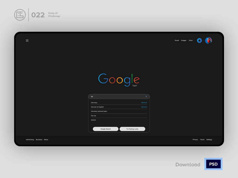 Google dark Redesign | Daily UI challenge - Day 022/100 by ~ EpicPxls