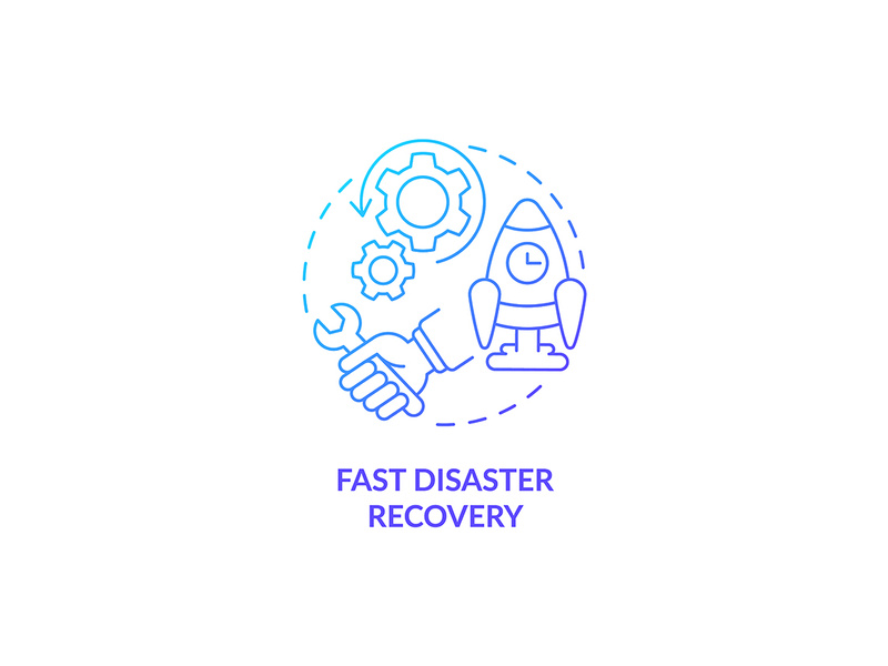 Fast disaster recovery blue gradient concept icon by bsd ~ EpicPxls