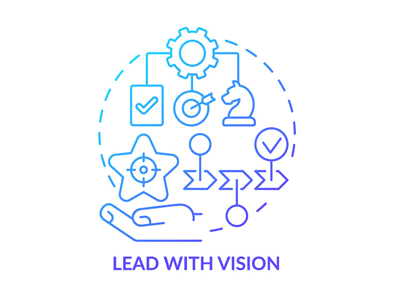 Lead with vision blue gradient concept icon by bsd studio ~ EpicPxls