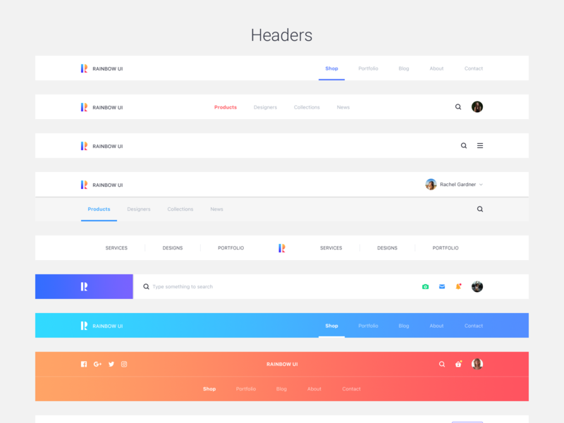 Epic Rainbow UI Kit Sketch + PSD by EpicCoders ~ EpicPxls