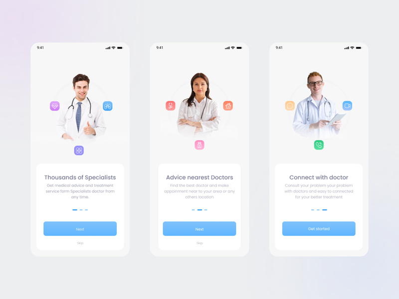 App Onboarding Screens iOS UI Kit - Doctor Mobile App by ~ EpicPxls