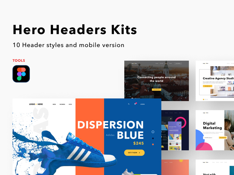Hero Headers Kits by Ideadesigncodes ~ EpicPxls