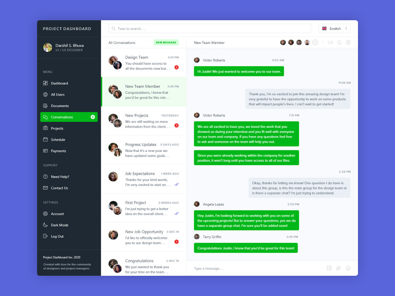 Direct Messages Web App by Scrillo Designers ~ EpicPxls
