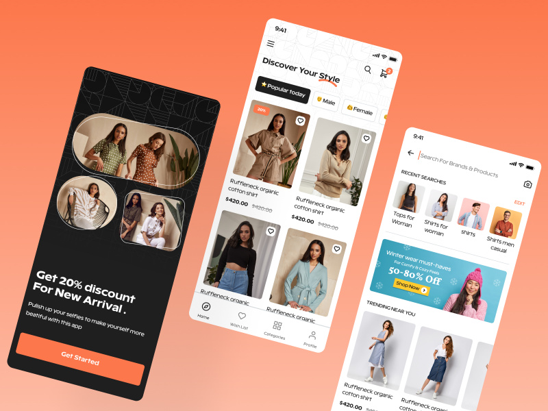 Fashion Shop Mobile App UI Screen V.1 by Designer ~ EpicPxls
