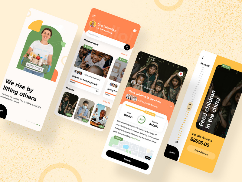 Donation and Charity App Design by CMARIX Infotech ~ EpicPxls