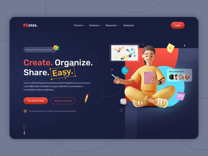 Notes Landing Page by CMARIX Infotech ~ EpicPxls