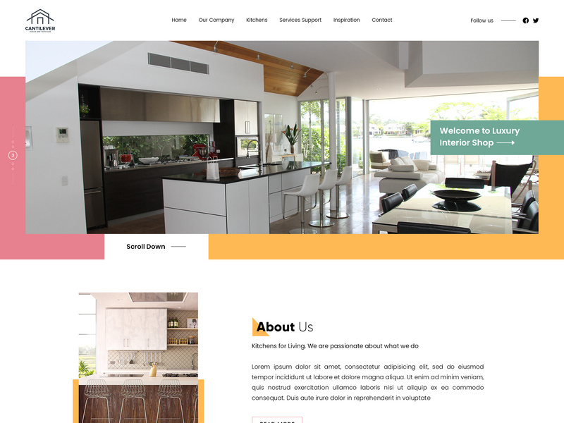 Kitchen Interior Design Landing Page by CMARIX Infotech ~ EpicPxls