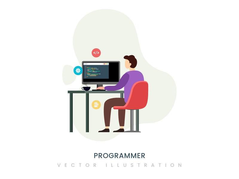Programmer vector illustration by TuyenHT ~ EpicPxls